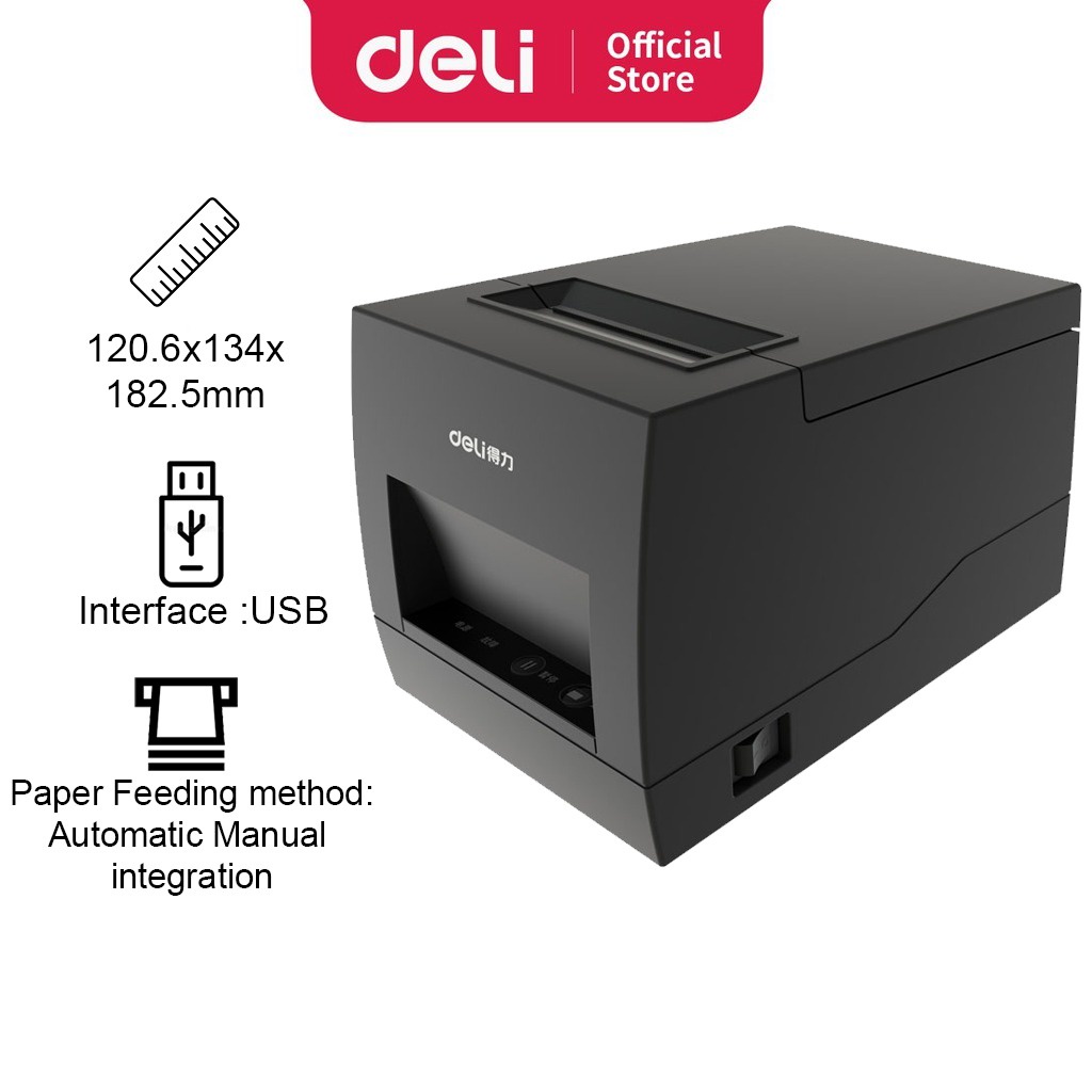 Deli Printer DL-886A Thermal Label Printer Office Machine Black Colour ...
