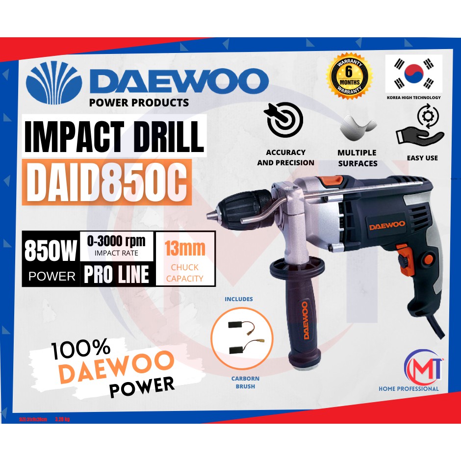 Daewoo 13MM Impact Drills 850W DAID850C I MT Home Professional | Shopee ...