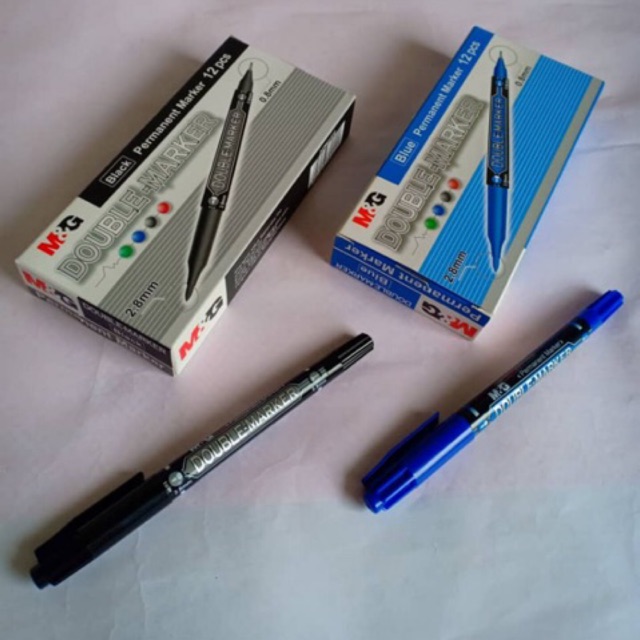 M&G Permanent Double Marker Pen/Name pen 0.8mm/2.8mm | Shopee Malaysia