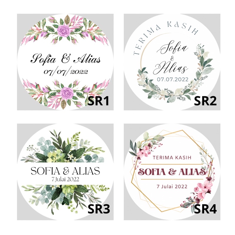 SGR | STICKER WATERPROOF CUSTOM STICKER KAHWIN GOODIES DOORGIFT PRE ...