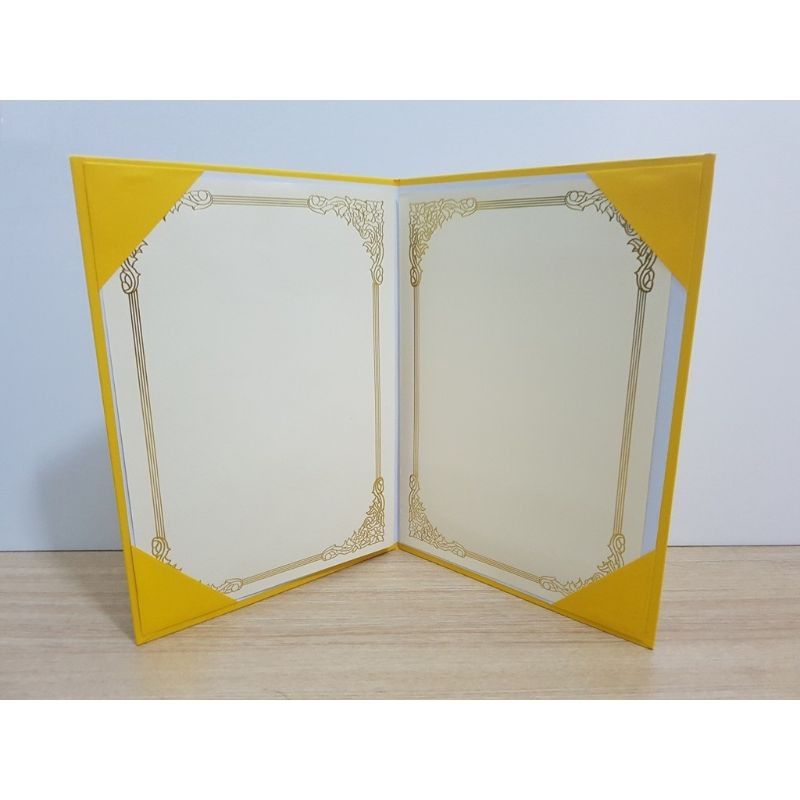 A4 Gold Certificate Hardcover Folder with gold hotstamping frame / A4 ...