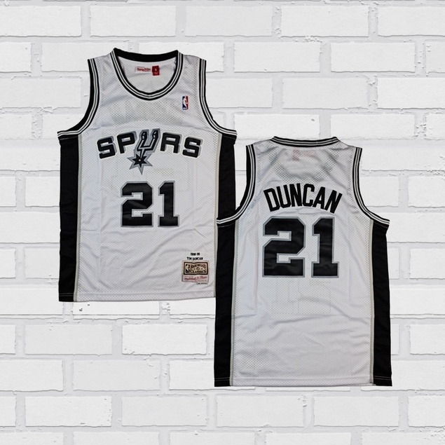 Nba Classic Duncan San Antonio Spurs White Basketball Jersey | Shopee ...