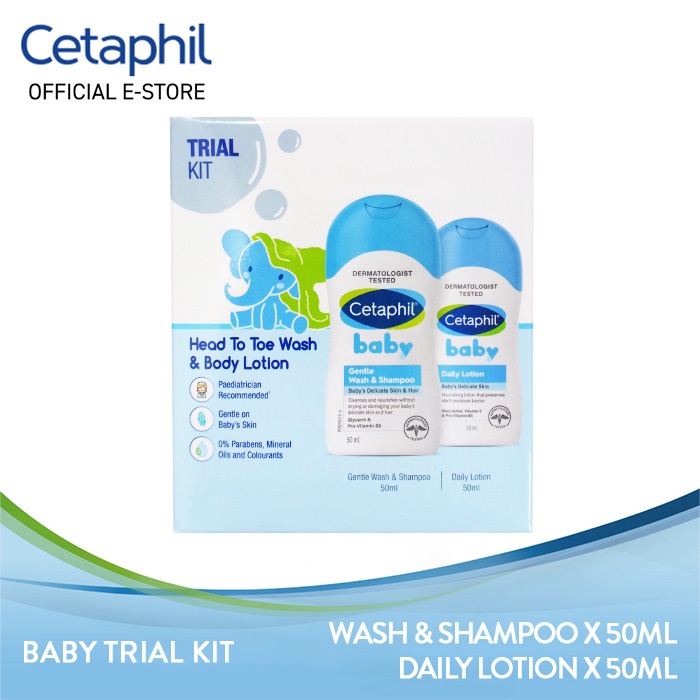 Cetaphil Baby Trial Kit For Baby Delicate Skin - Gentle Wash & Shampoo ...
