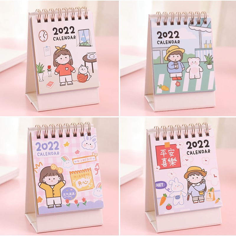 2022 Cute Mini Desk Calendar Desktop Deco Cartoon Creative Gift ...