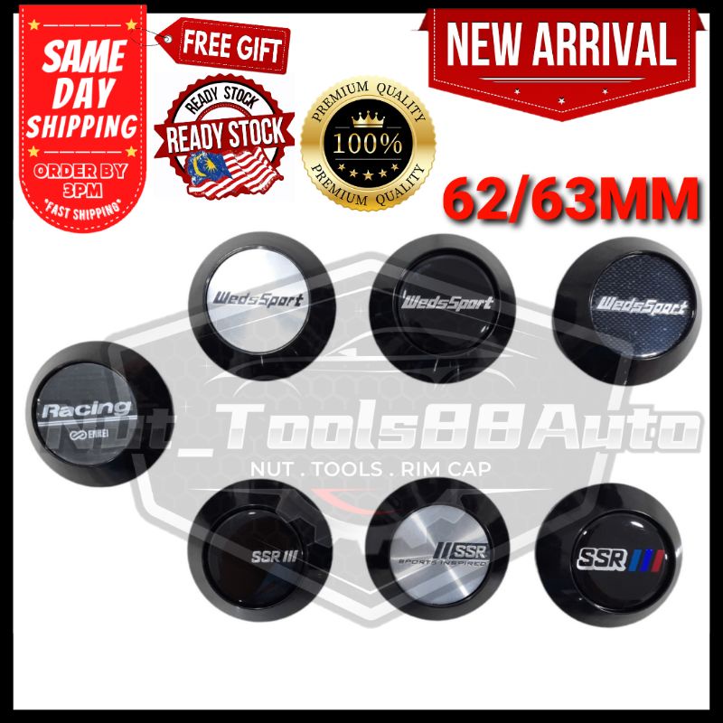 All Size 62/63MM Black Rim Cap Car Sport Rim WEDSSPORT SPORTS INSPIRED ...