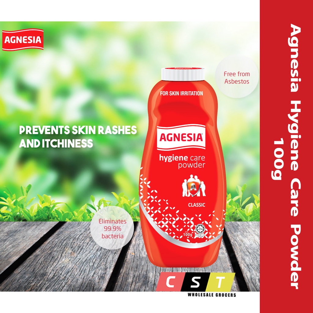 Agnesia Hygiene Care Powder 100g (Prickly Heat & Heat Rash) | Shopee ...