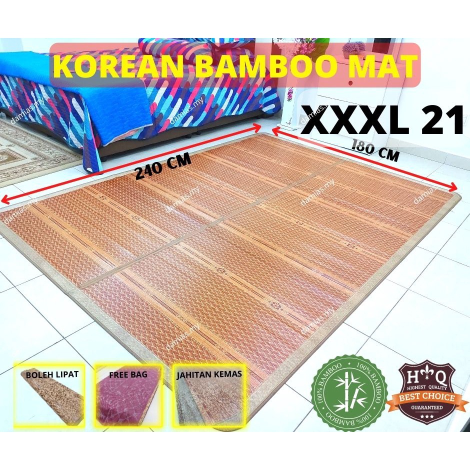 KOREAN BAMBOO SELESA DIPAKAI MAT FLOOR TIKAR BULUH CARPET XXL/XXL/XL ...