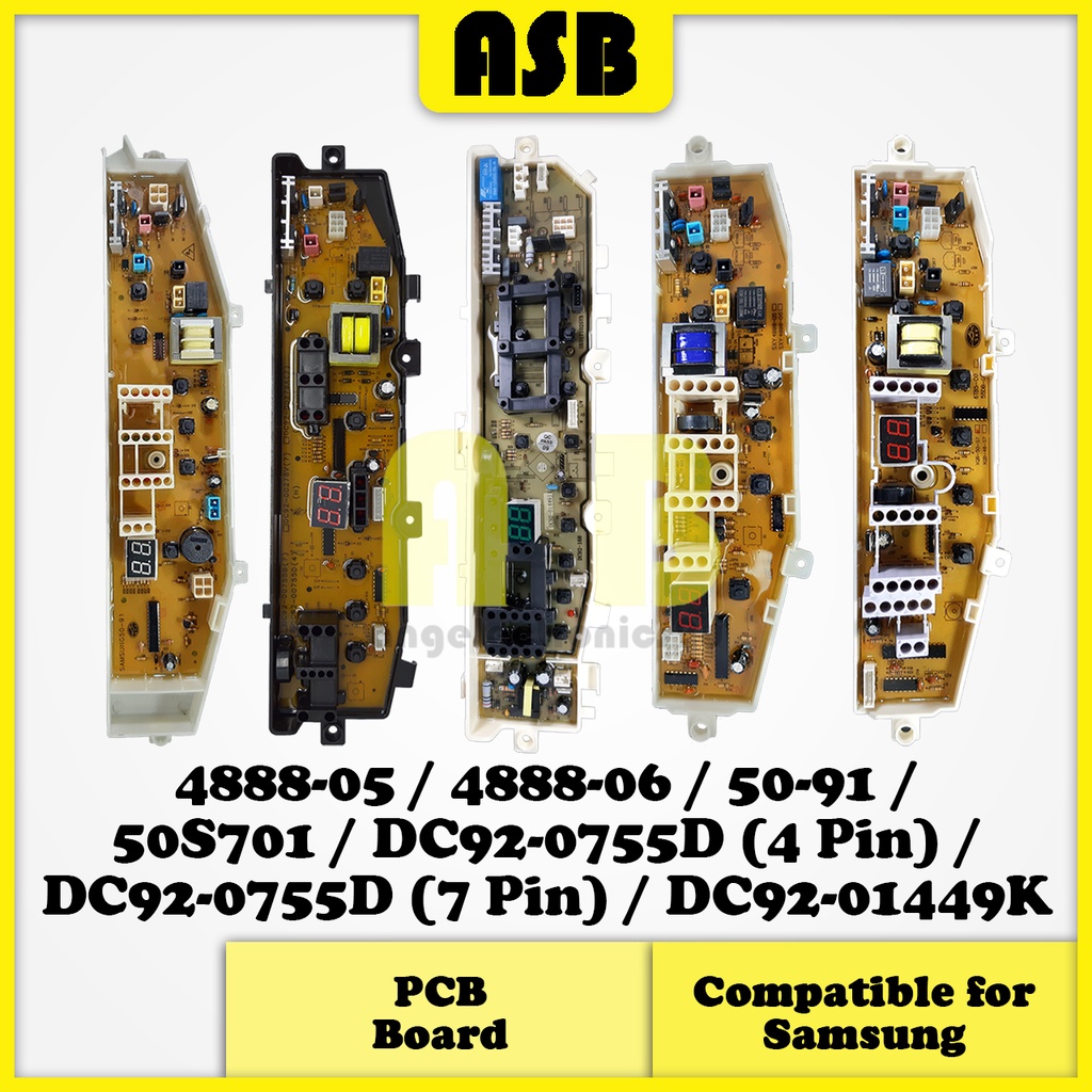 (1pc) ( Compatible : SAMSUNG ) Washing Machine PCB Board / Papan Litar ...
