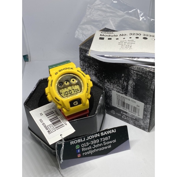 Original G-SHOCK DW-6900 custom Rasta (New) | Shopee Malaysia