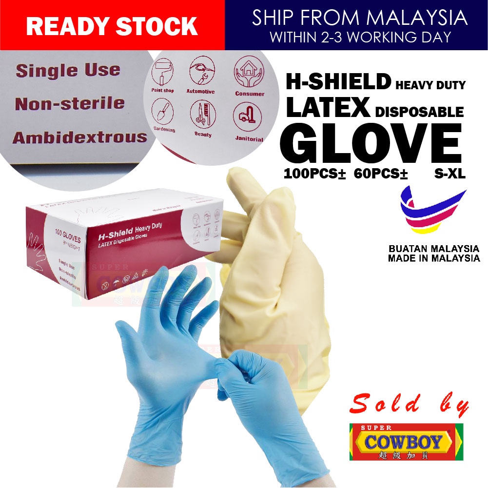 (100pcs)Sarung Tangan Getah / Latex & Nitrile Glove Powder Free ...