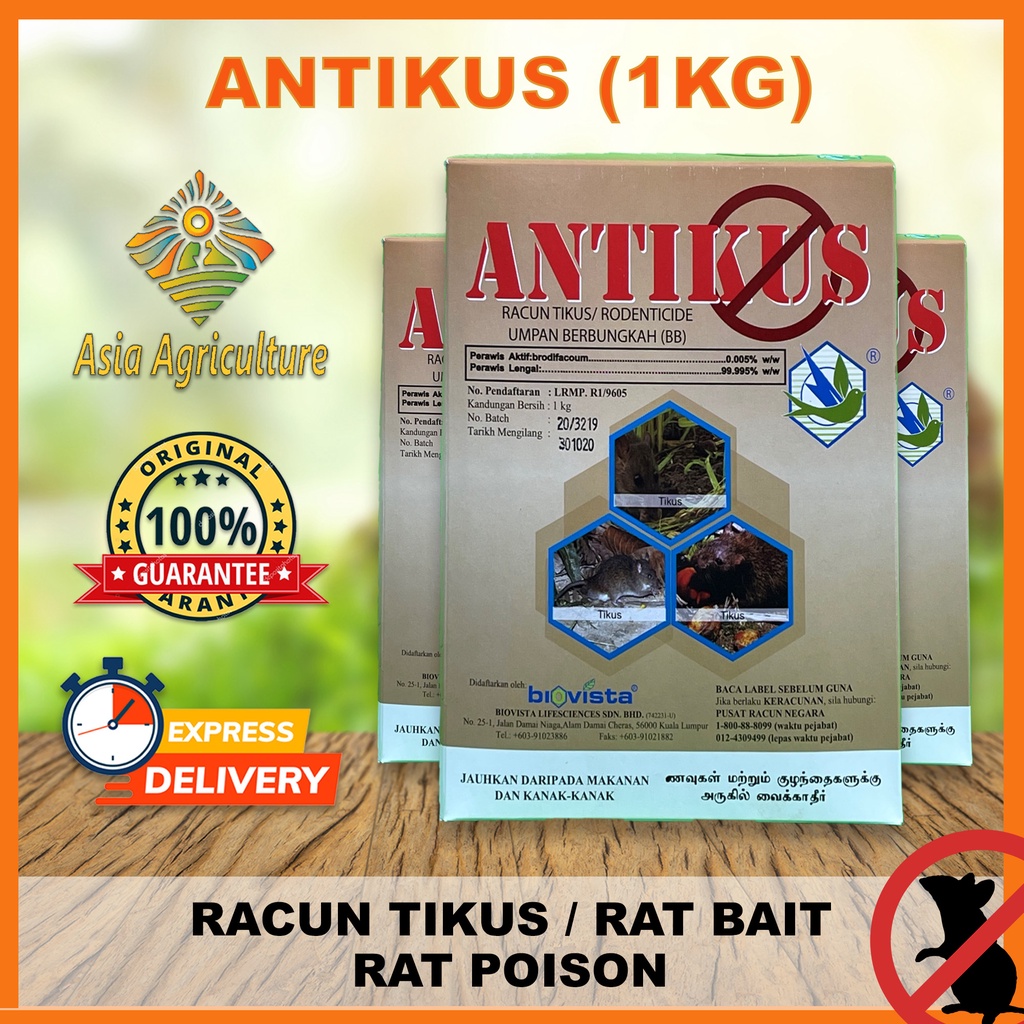 ASIA AGRICULTURE ANTIKUS 1KG RACUN TIKUS RAT BAIT RAT POISON | Shopee ...