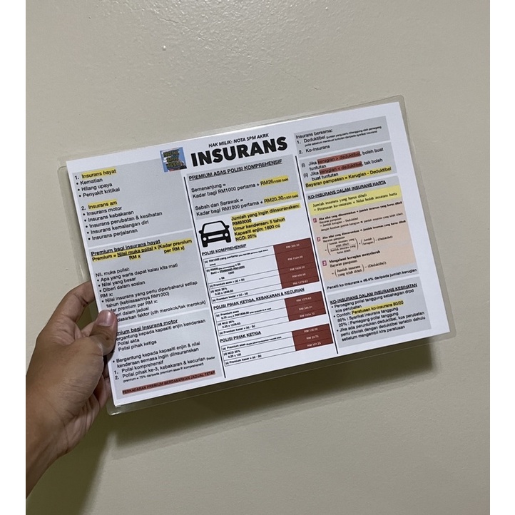 NOTA SPM MATEMATIK T5 | INSURANS & PERCUKAIAN | Shopee Malaysia