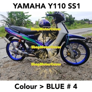 YAMAHA Y110 SS1 SS BODY COVER SET FULL DVM BLUE BIRU WITH STICKER #4 ...