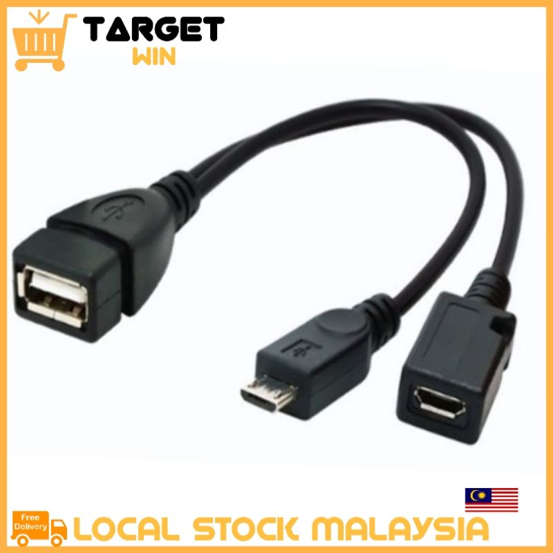 Harga Murah Di Tempatan 2 In 1 Micro Usb Host Power Y Splitter Adapter ...
