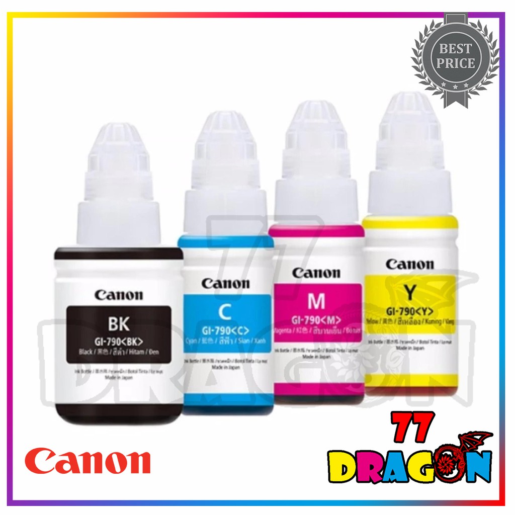 CANON GENUINE GL-790 GL790 GI790 GI-790 REFILL INK G-SERIES CYMK SET ...