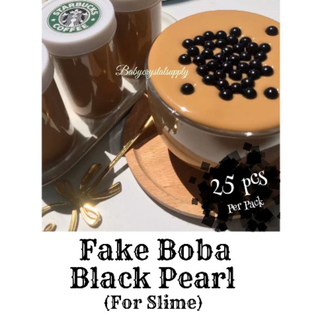 Fake boba black Pearl for slime deco仿真珍珠Ready stock | Shopee Malaysia