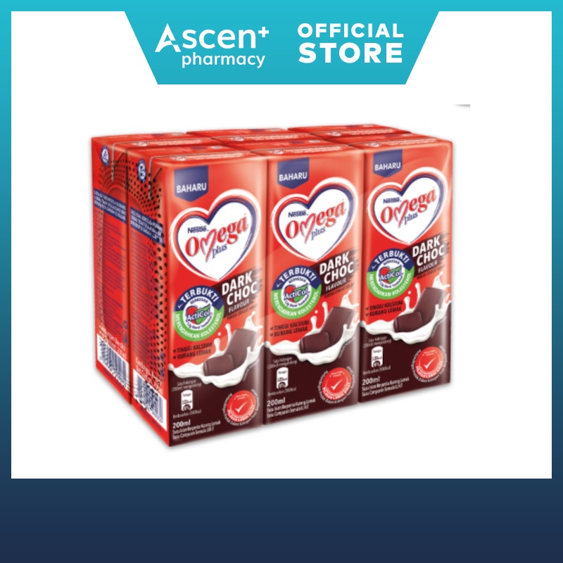 NESTLE Omega Plus UHT Dark Chocolate [200ml x 6] | Shopee Malaysia