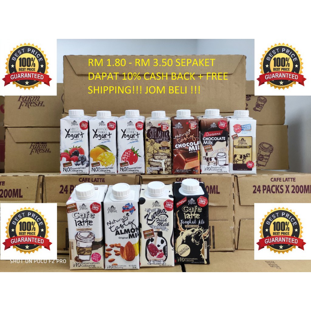 FARM FRESH 200 ML X 1 PACKET - VARIOUS FLAVOUR ( PELBAGAI PERISA ...