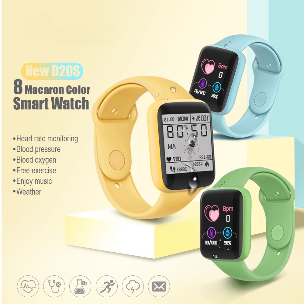 Macaron Y68 Smartwatch Color Screen Smart Bracelet Full Touch Incoming ...