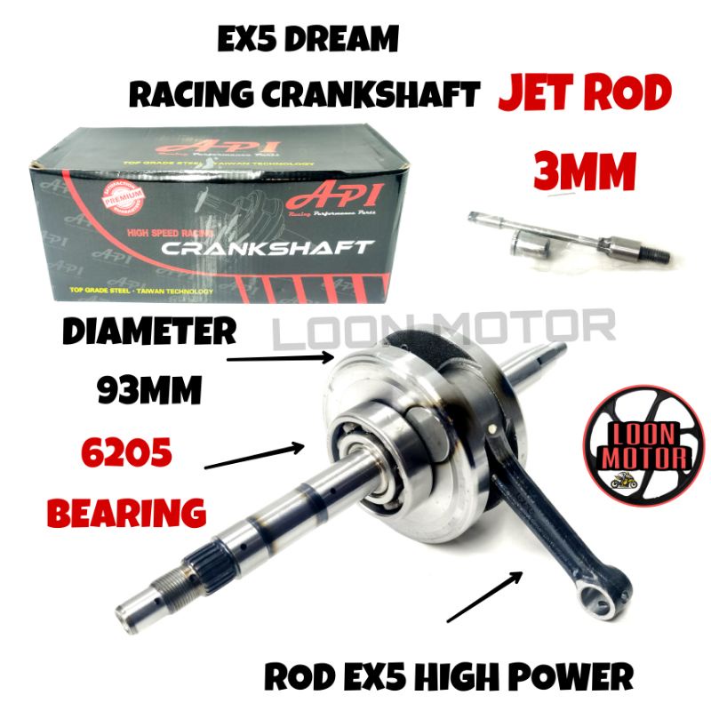 EX5 DREAM RACING CRANKSHAFT JET ROD 3MM - API RACING | Shopee Malaysia