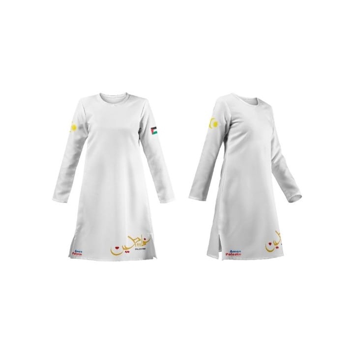 Baju Khufi Palestin Muslimah Putih (Premium Cotton) | Shopee Malaysia