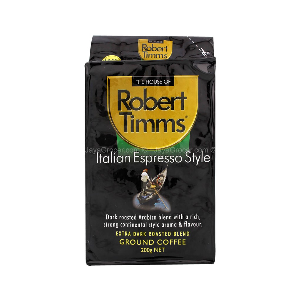 The House of Robert Timms Italian Espresso Style Ground Coffee 200g ...