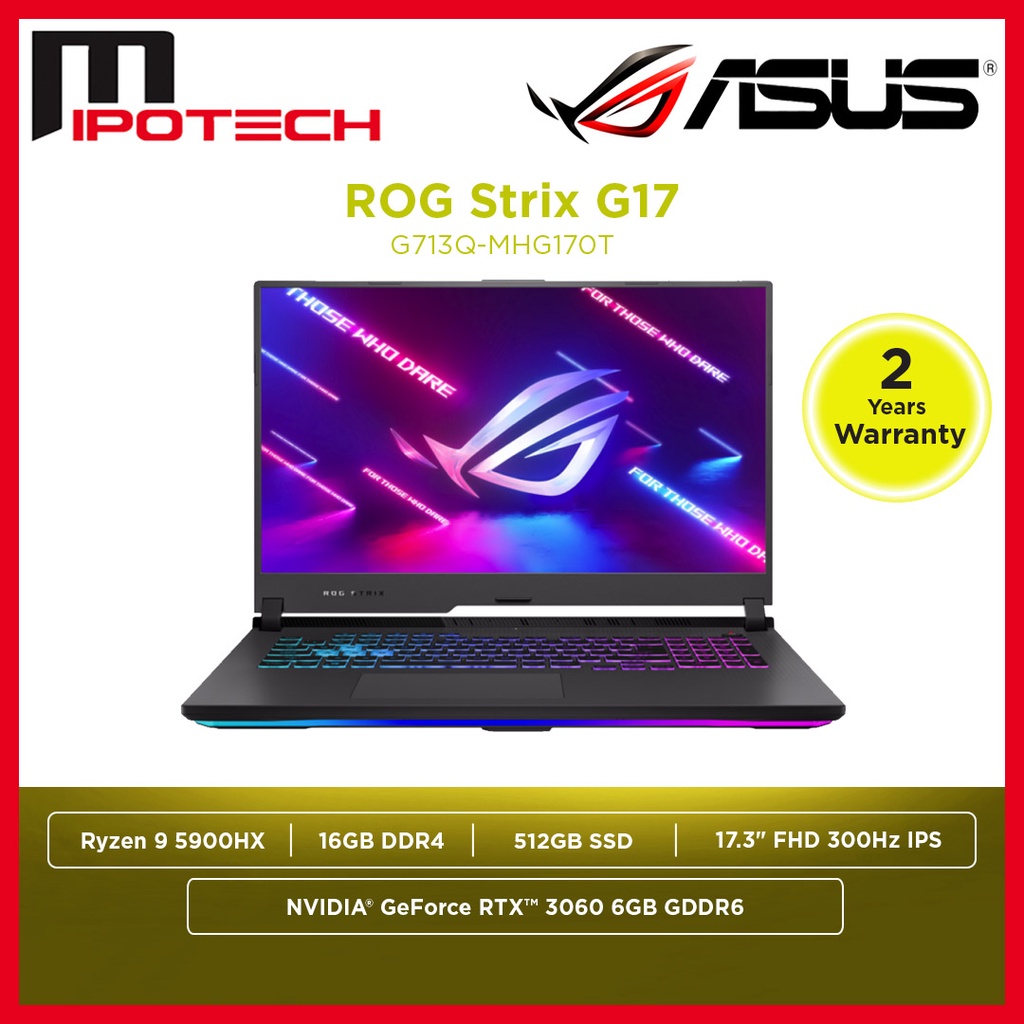Asus ROG Strix G17 G713-MHG170T 17.3" 300Hz Gaming Laptop (R9-5900HX ...