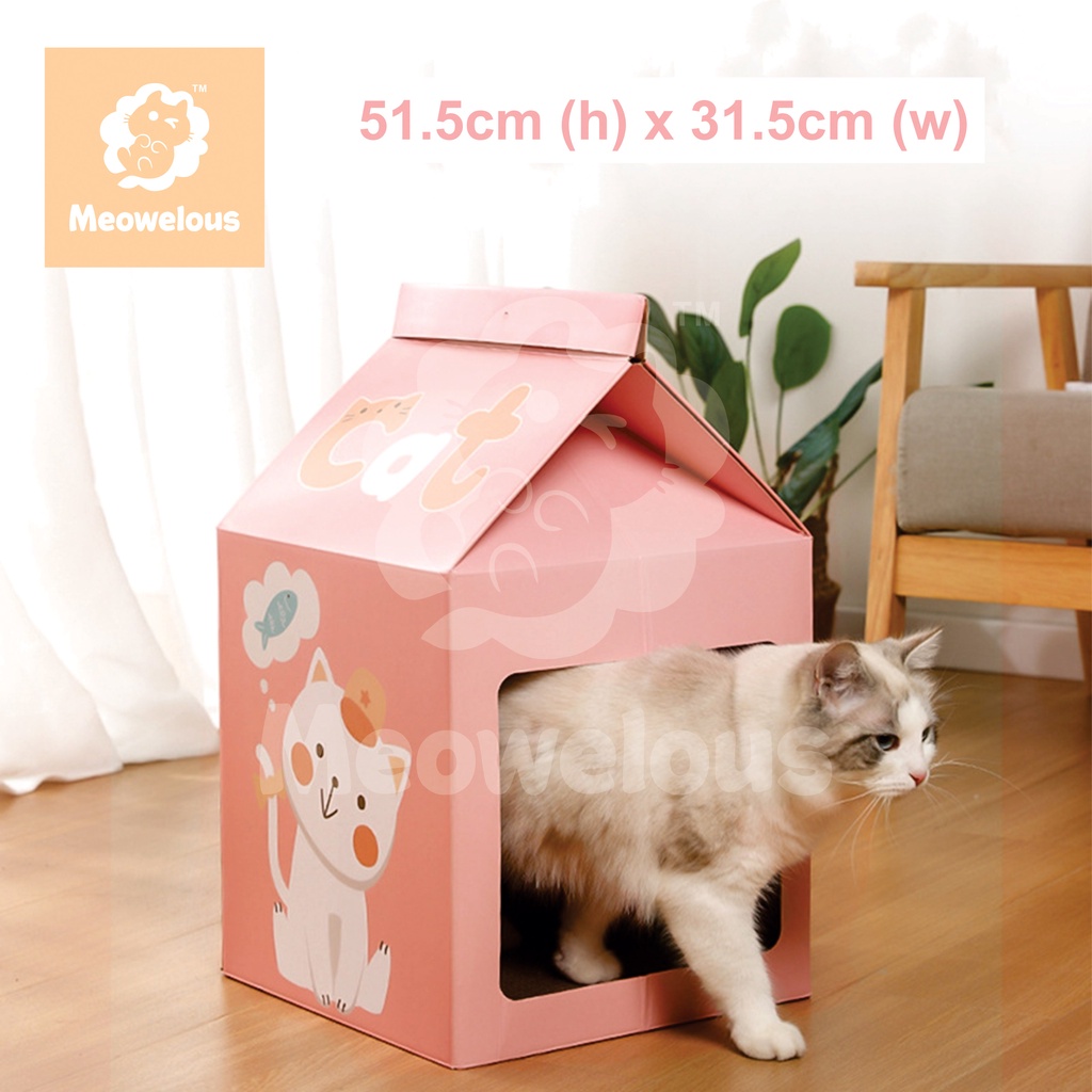 Cat Milk Box Cat Scratch board house Sangkar Kucing Rumah | Shopee Malaysia