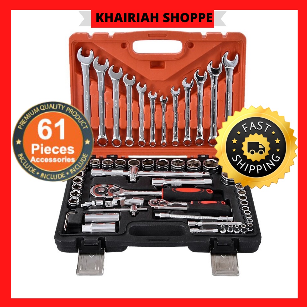 Spanar Box 61pcs Sepana Tahan lasak Wrench Tool Box Set Tools wrench ...