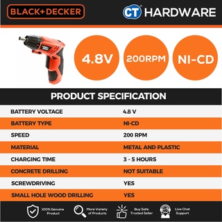 BLACK & DECKER KC4815 CORDLESS DRY WALL SCREWDRIVER 4.8V 200RPM ...