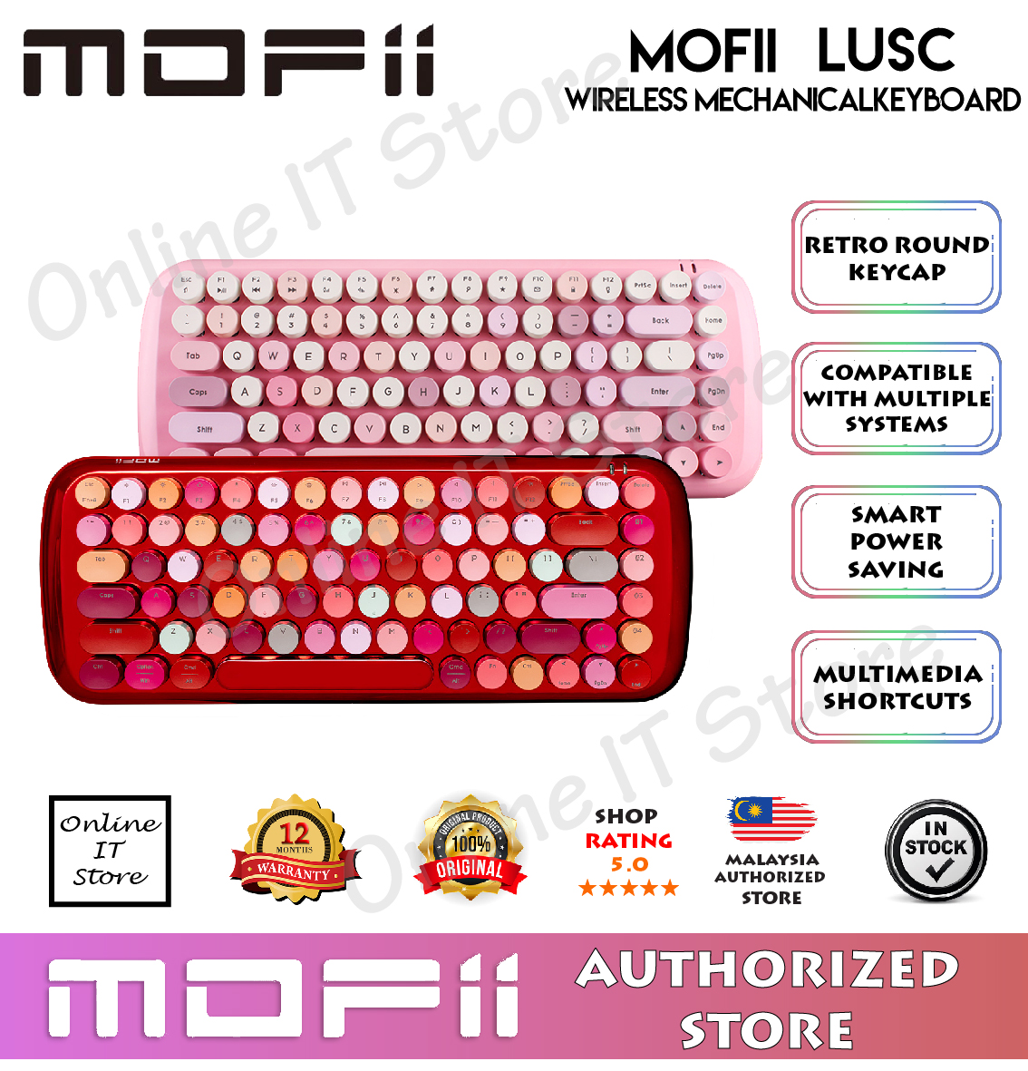 MOFII LUSC Mechanical Wireless Bluetooth Gaming Keyboard | Shopee Malaysia