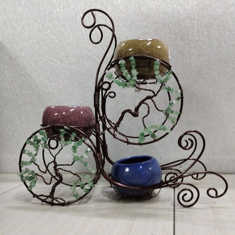 HANDCRAFT ALUMINIUM WIRE TREE OF LIFE FREE THREE CERAMIC POT | Shopee ...