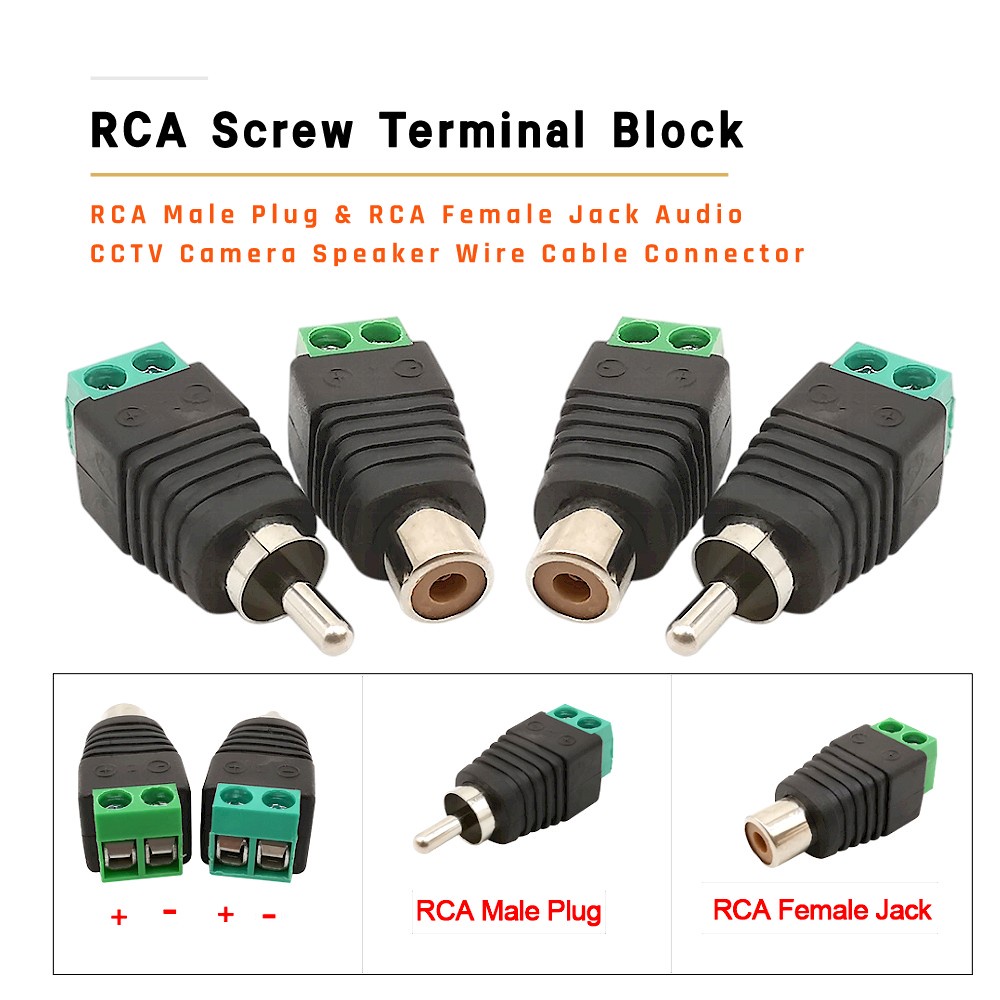 Cctv Balun Connector 2-Pack 3.5mm X 1.35mm Male Plug To AV Terminal ...