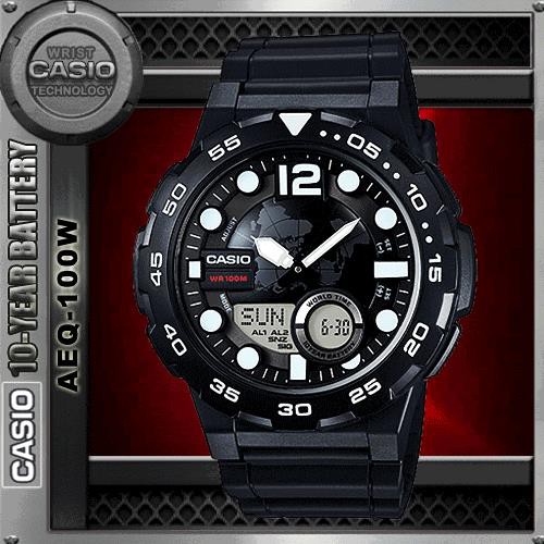 CASIO AEQ-100W-1AV / AEQ-100W-1A / AEQ-100W TELEMEMO WATCH 100% ...