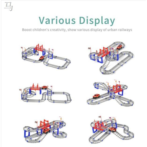 Kids Assembly 90 pieces DIY Railway Racing Car Toy Educational Puzzle ...