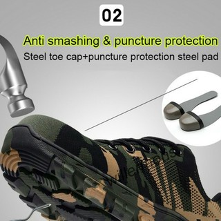 Bot Keselamatan Kasut Besi Corak Askar Steel Safety Boot Shoe Low Cut ...