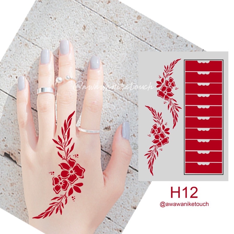 Inai Sticker Viral By Awawanike (Part 2) | Henna Sticker Viral | Shopee ...