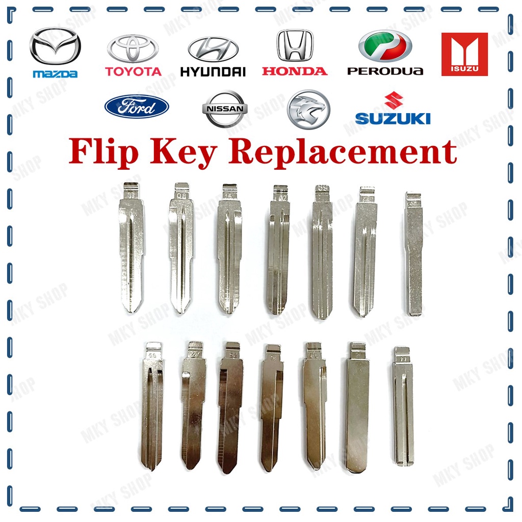Flip Key Blade Replacement / Flip Key Car Remote - Proton Perodua ...