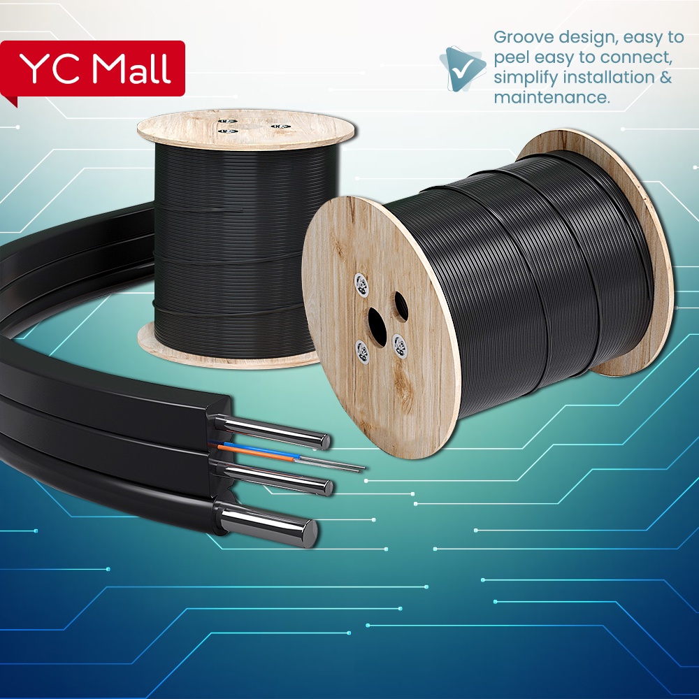 2 Core Fiber Drop Cable Indoor Outdoor 1000 Meter | Shopee Malaysia