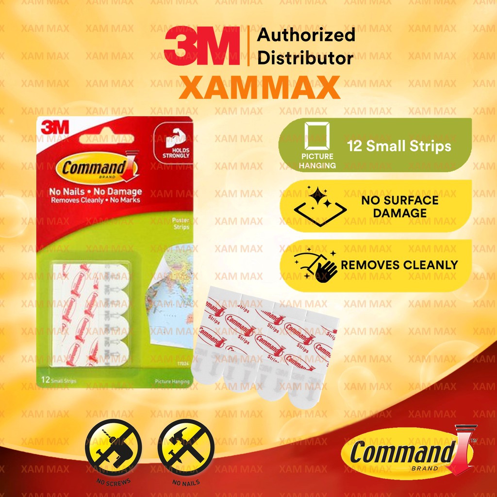 3M Command - 17024 ANZ Poster Strips / Strong Adhesive (Holds strongly ...
