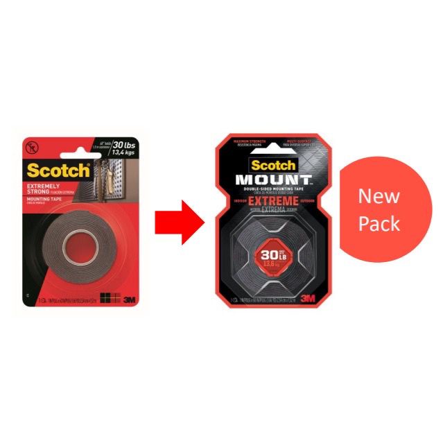 3M Scotch 414 Extreme Strong Mounting Double Sided Tape (25.4mm x 1.52m ...