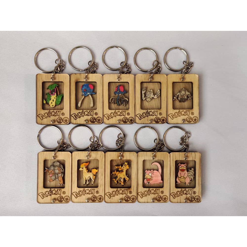 MYC Pokemon Wood Key chain DIY Handmade Pokedex Cute Charmander ...