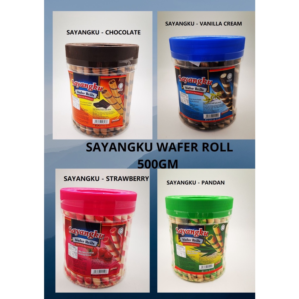 SAYANGKU WAFER ROLL 500GM (CHOCOLATE, STRAWBERRY, PANDAN, VANILLA ...