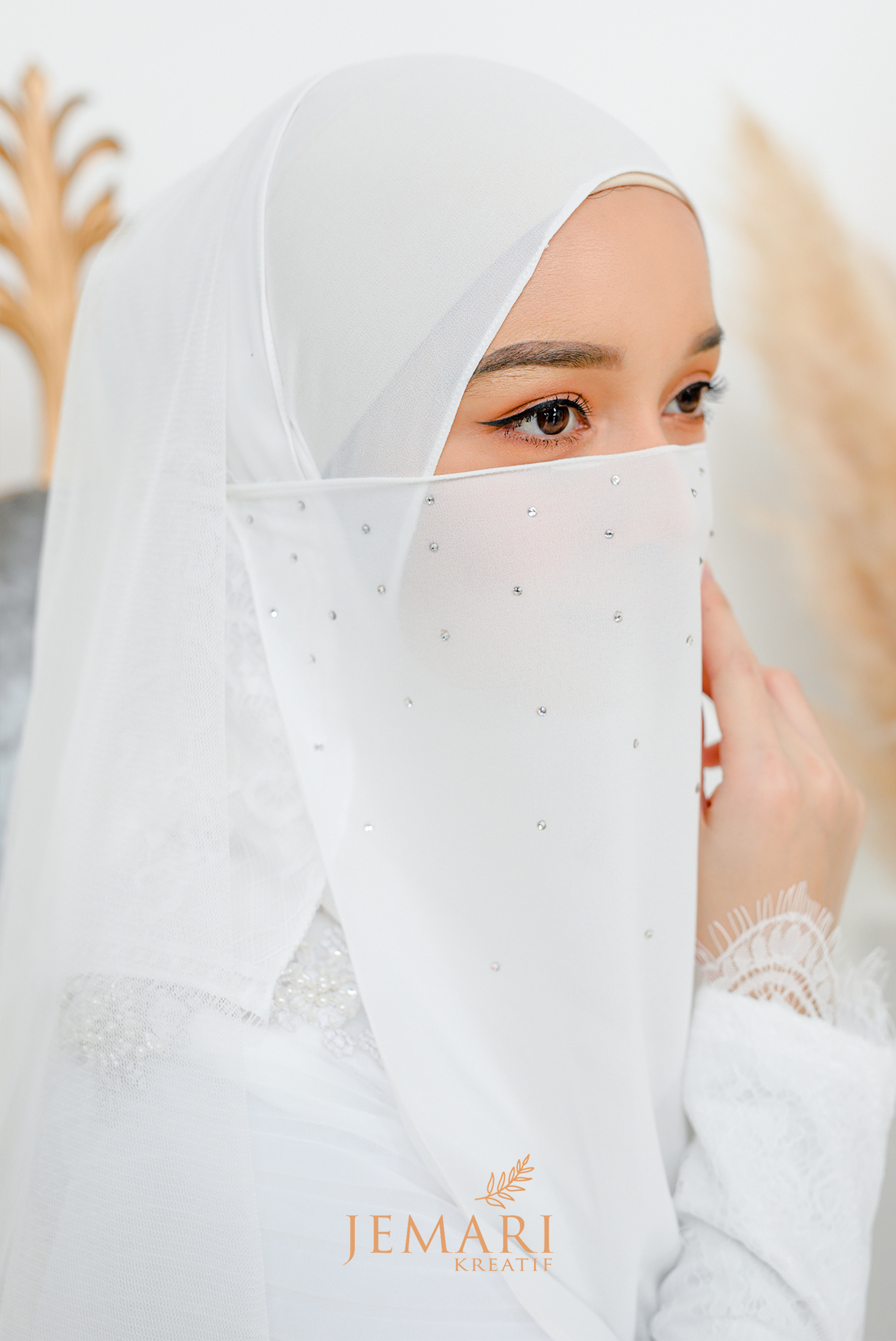 Bridal Niqab Rhinestone Offwhite Exclusive Niqab Wedding Niqab Fashion ...