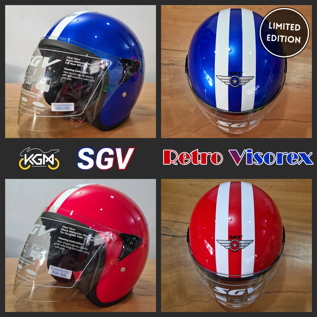 SGV Retro Visorex LIMITED [Red & Blue] (100% ORIGINAL) | Shopee Malaysia