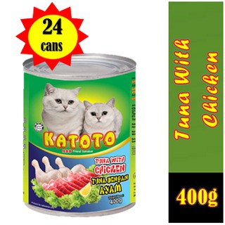 KATOTO Cat Canned Food 400g x 24 / Ocean fish / Mackerel / Chicken ...
