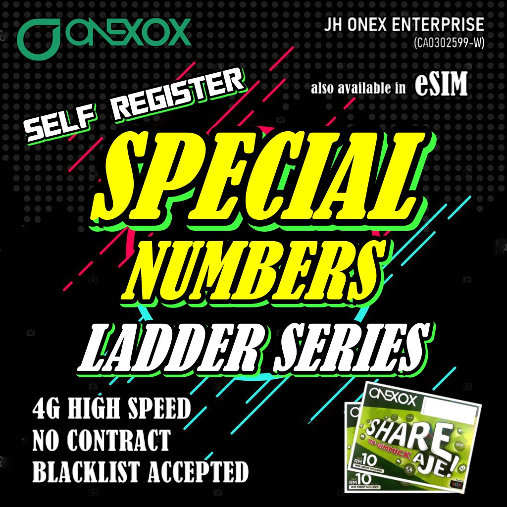 ONEXOX Simcard Vip Number Prepaid XOX Sim Card Ladder Series Free 28 ...