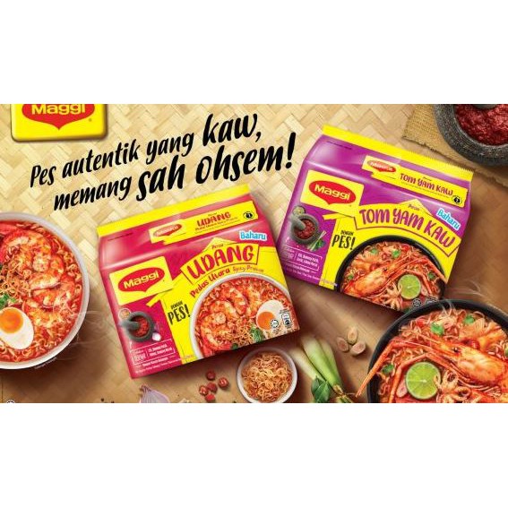 MAGGI INSTANT NOODLES UDANG PEDAS UTARA/TOMYAM KAW (5 PCS) | Shopee ...