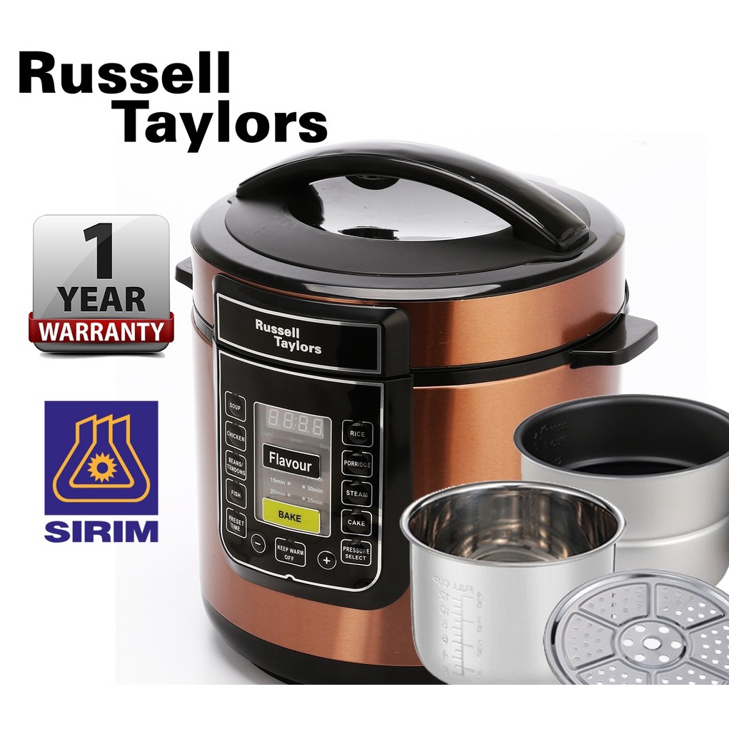 Russell Taylors 6L Dual Pot Pressure Cooker PC-60 (2 Pots + Steam) Rice ...