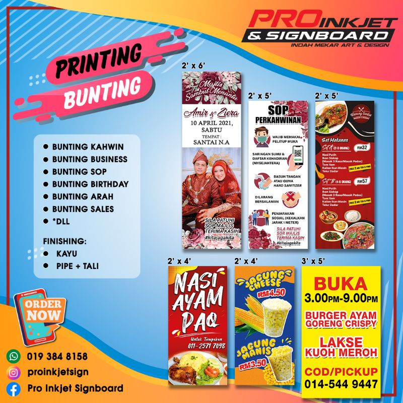 Bunting/Banner/Bunting Pipe/Bunting Kayu/Bunting Murah/Bunting Kahwin ...